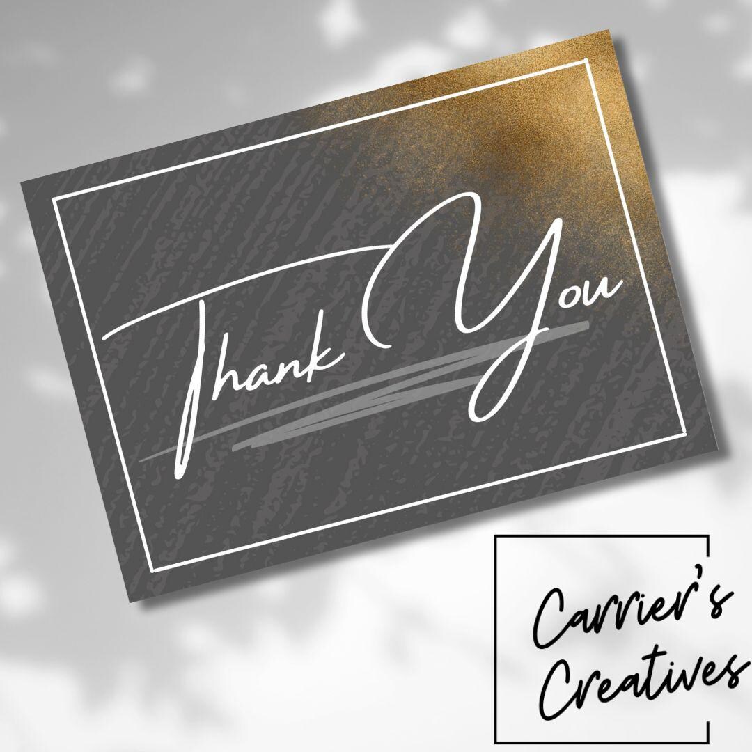 Editable Thank You Card Template | Modern Customizable Thank You Note ...