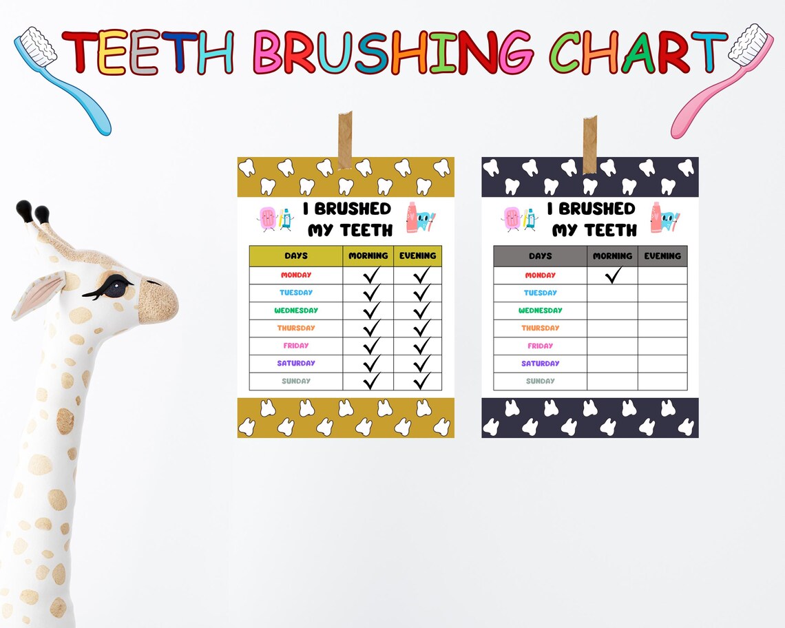 Teeth Charting, Teeth Chart, Kids Teeth Chart, Teeth Brushing Chart ...