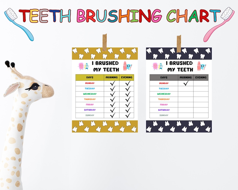 Teeth Charting, Teeth Chart, Kids Teeth Chart, Teeth Brushing Chart ...