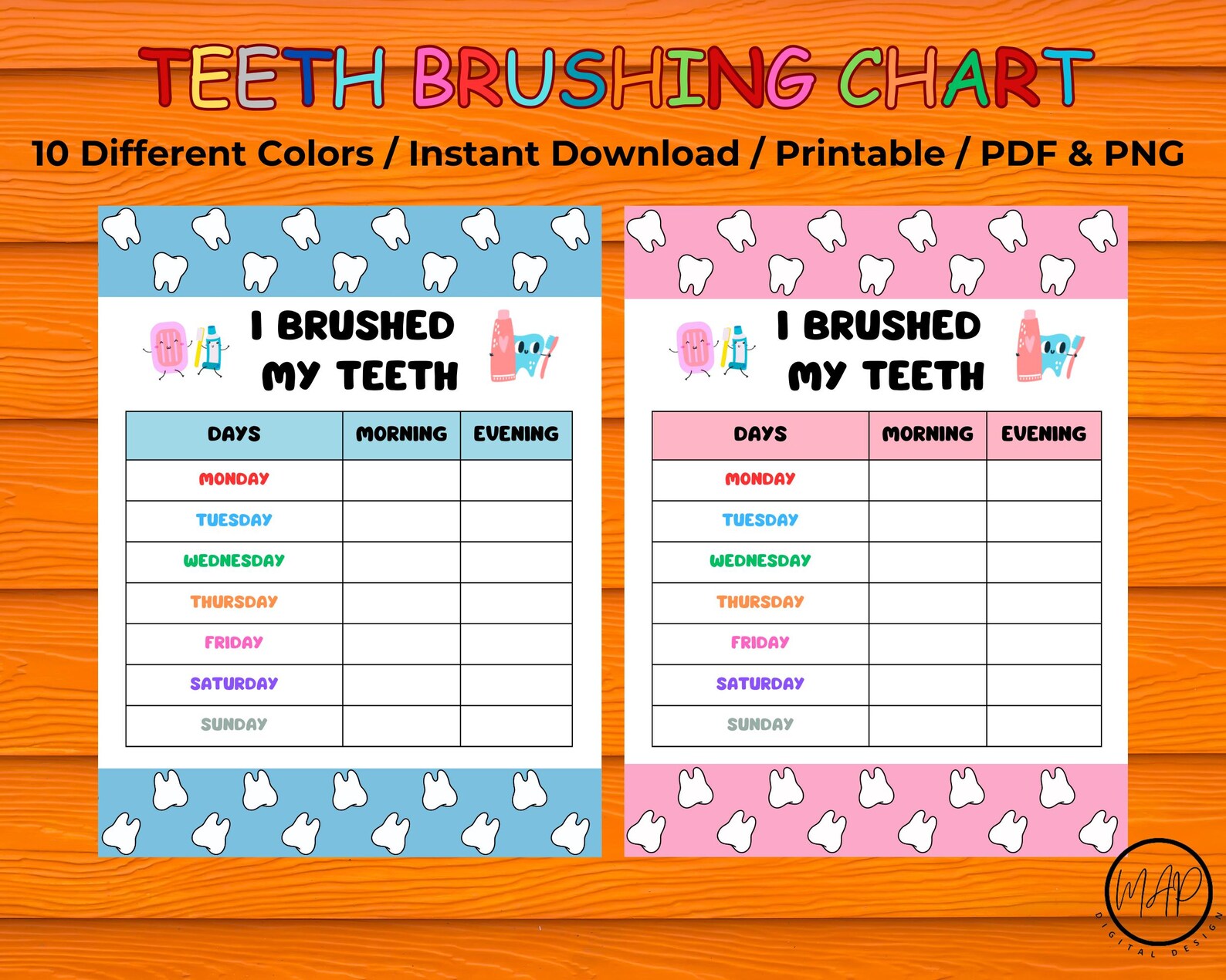 Teeth Charting, Teeth Chart, Kids Teeth Chart, Teeth Brushing Chart ...