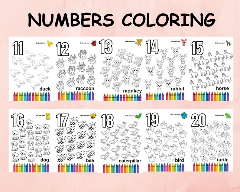 Numbers Coloring Pages, Printable Preschool, Kindergarten Homeschool ...