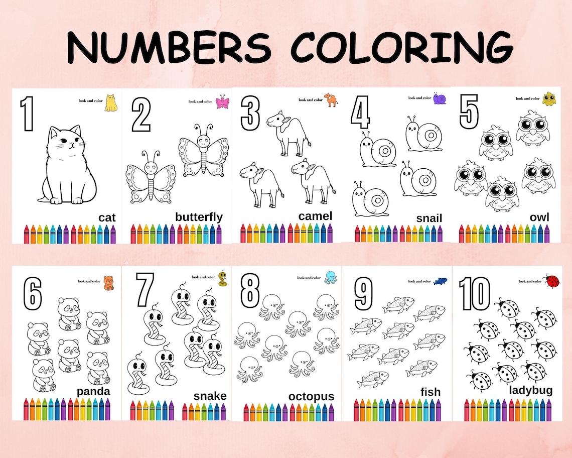 Numbers Coloring Pages, Printable Preschool, Kindergarten Homeschool ...