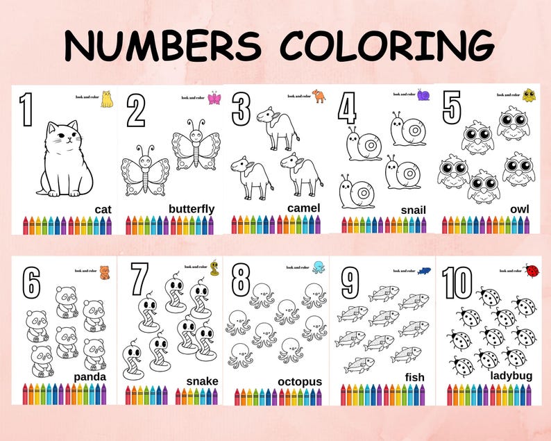 Numbers Coloring Pages, Printable Preschool, Kindergarten Homeschool ...