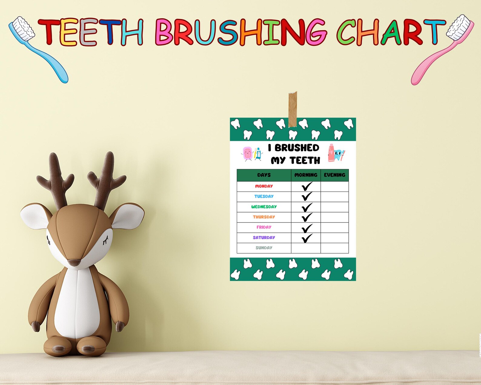 Teeth Charting, Teeth Chart, Kids Teeth Chart, Teeth Brushing Chart ...
