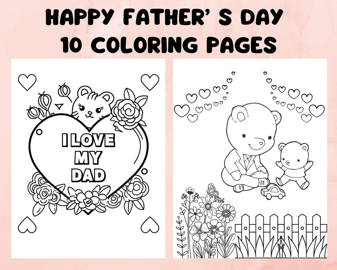 Father's Day Coloring Pages for Kids: Fun Printable Activity (PDF, PNG ...