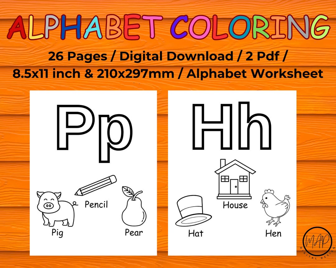 Alphabet Letter Coloring Pages for Kids, Abc Coloring, Preschool ...