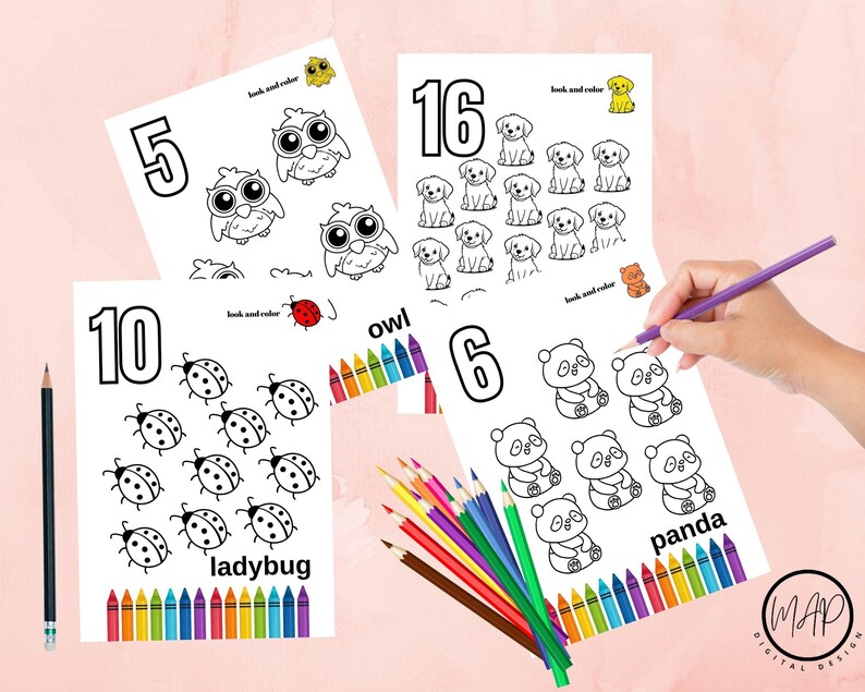 Numbers Coloring Pages, Printable Preschool, Kindergarten Homeschool ...