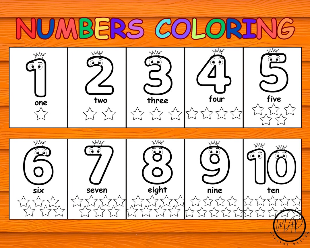 Baby's First 123 Book, Baby Shower Activity, Printable Numbers Coloring ...