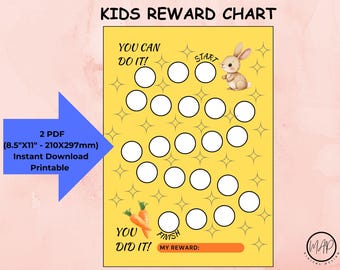 Printable Reward Chart for Kids, Toddler Goal Chart, Routine Chart ...