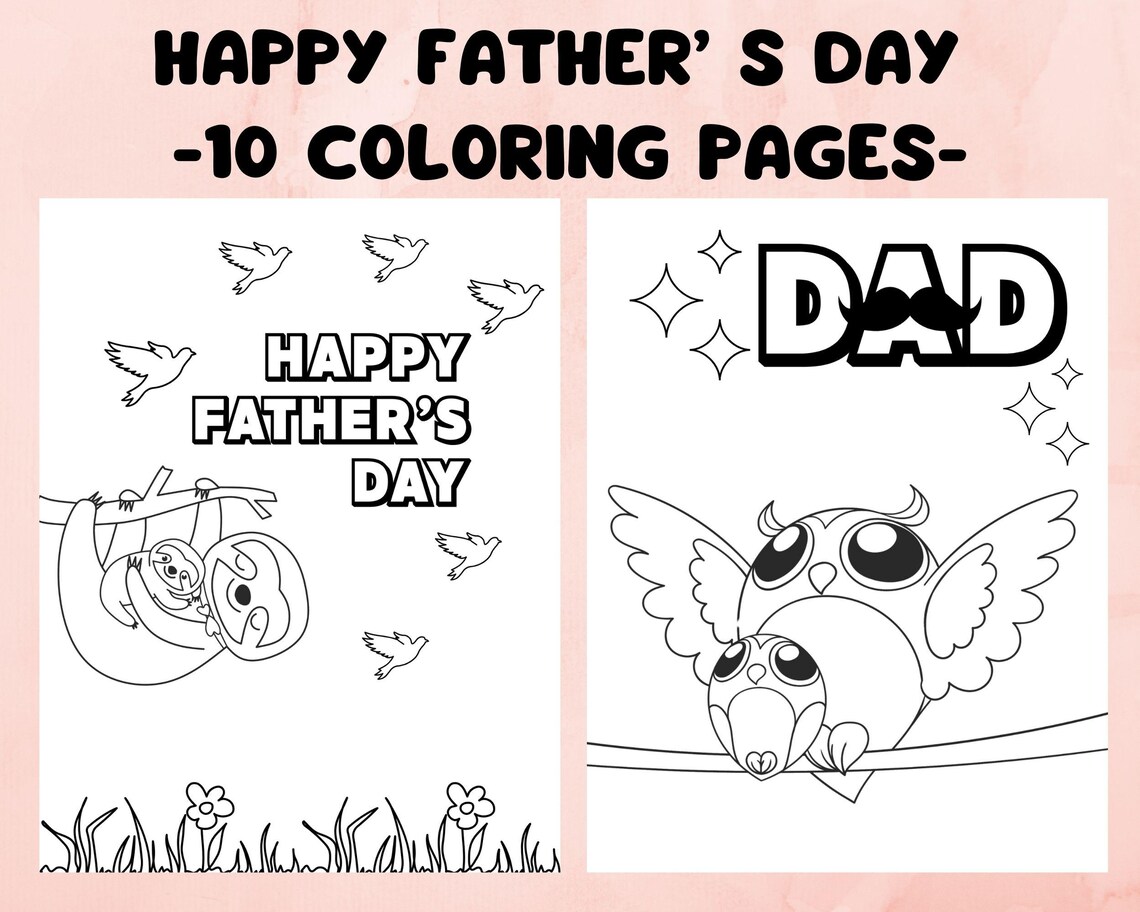 Father's Day Coloring Pages for Kids: Fun Printable Activity (PDF, PNG ...