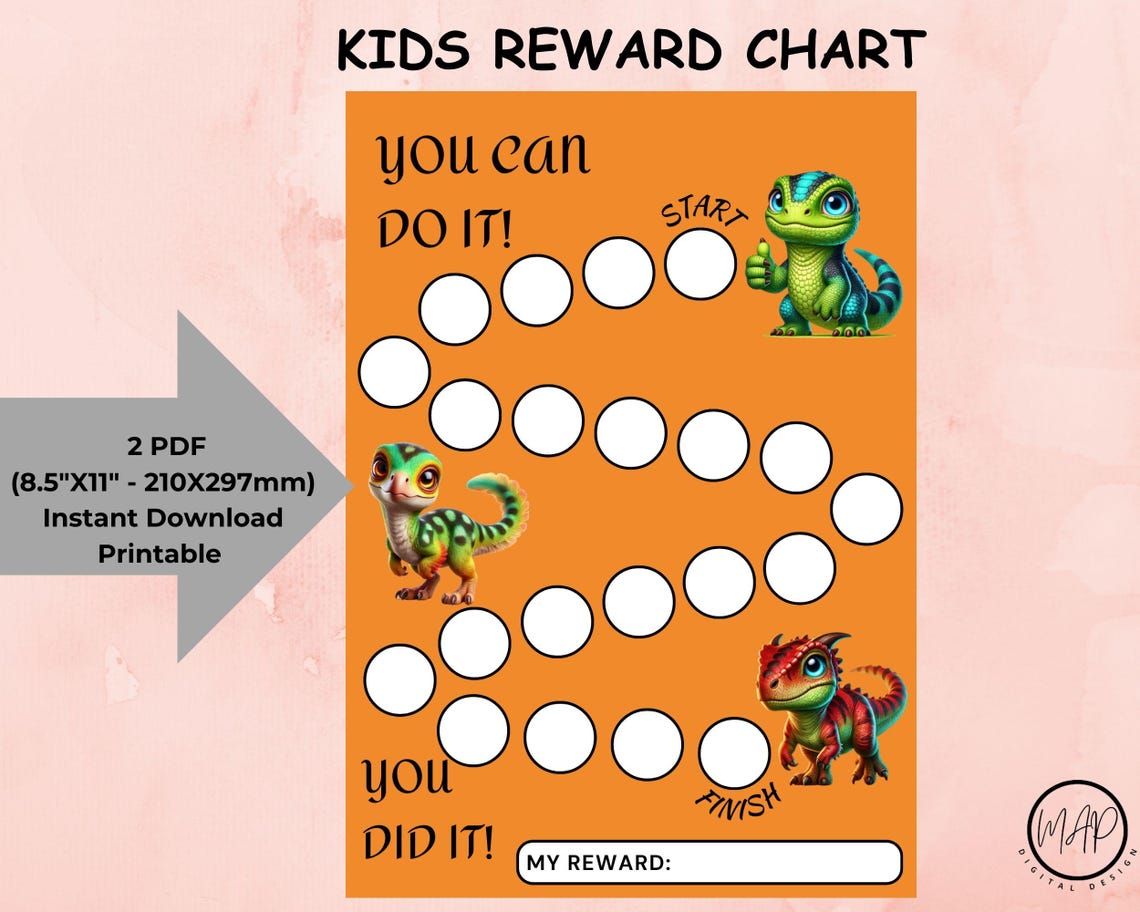 Printable Reward Chart for Kids, Toddler Goal Chart, Routine Chart ...