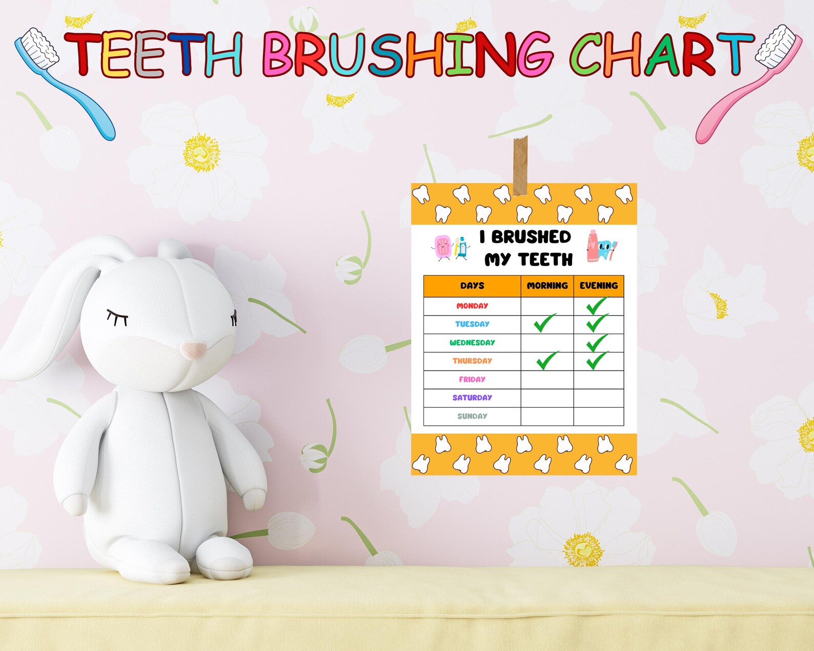 Teeth Charting, Teeth Chart, Kids Teeth Chart, Teeth Brushing Chart ...