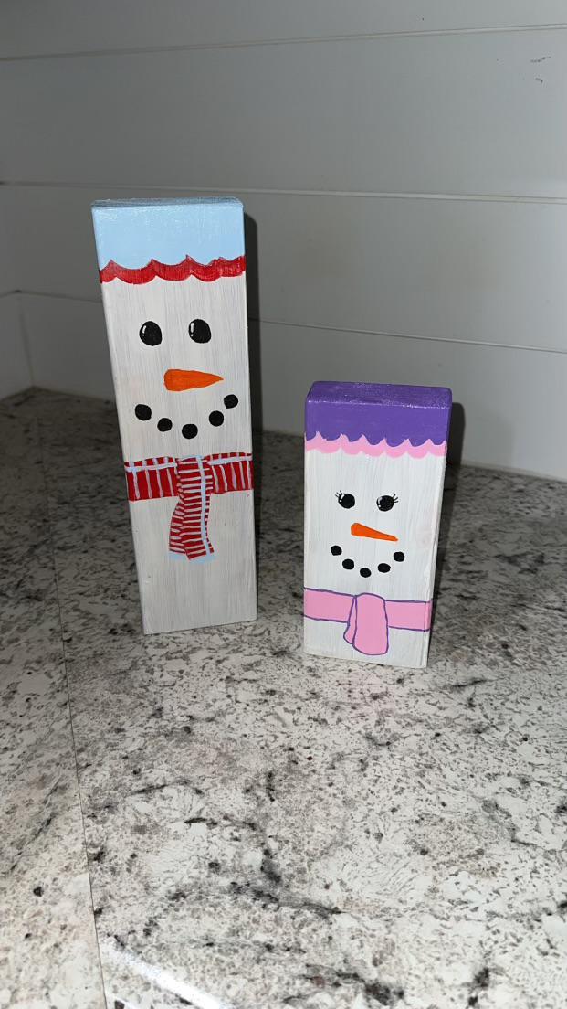Handcrafted Holiday Character Blocks Santa, Reindeer & Snowman - Etsy