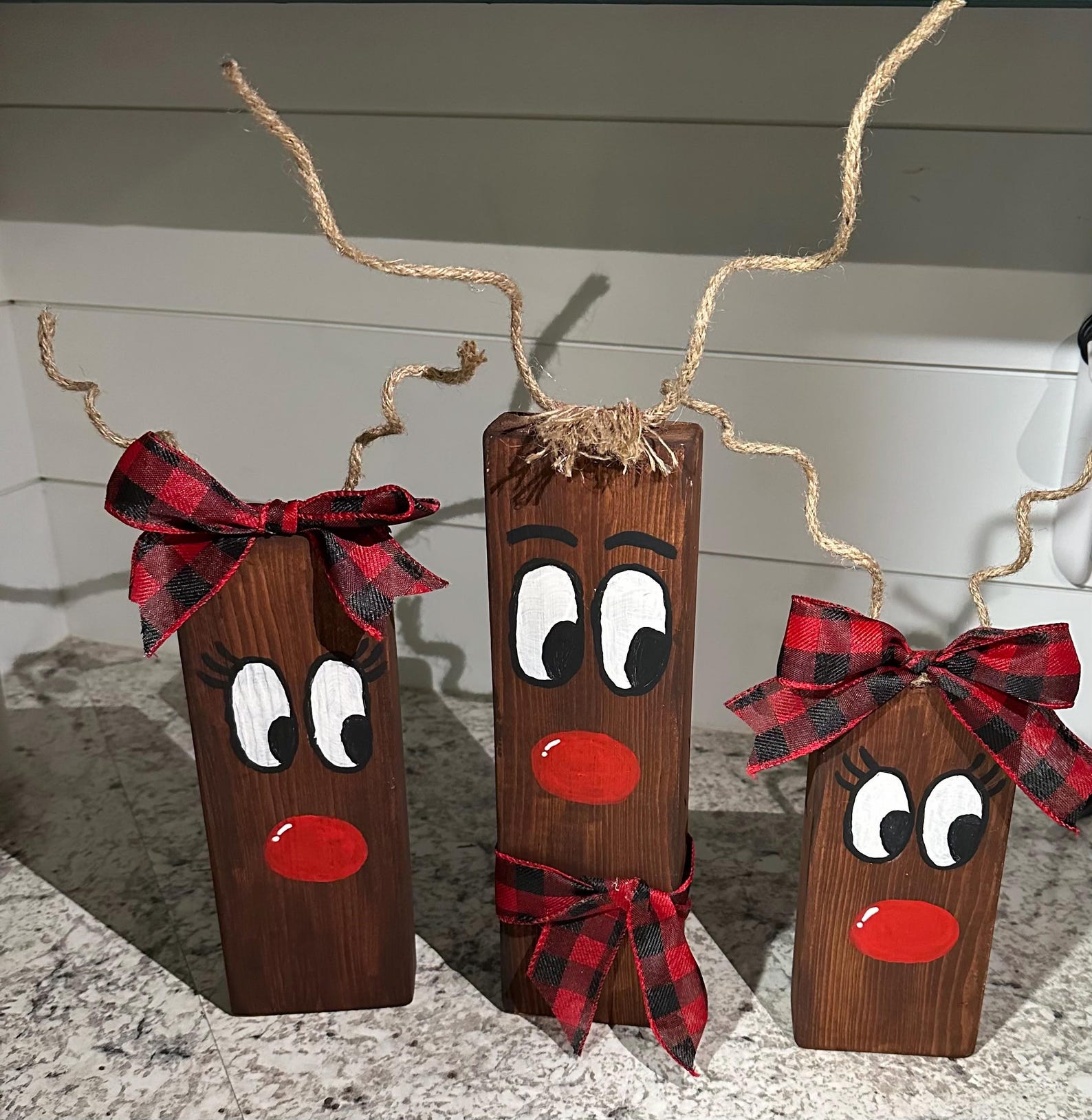 Handcrafted Holiday Character Blocks Santa, Reindeer & Snowman - Etsy