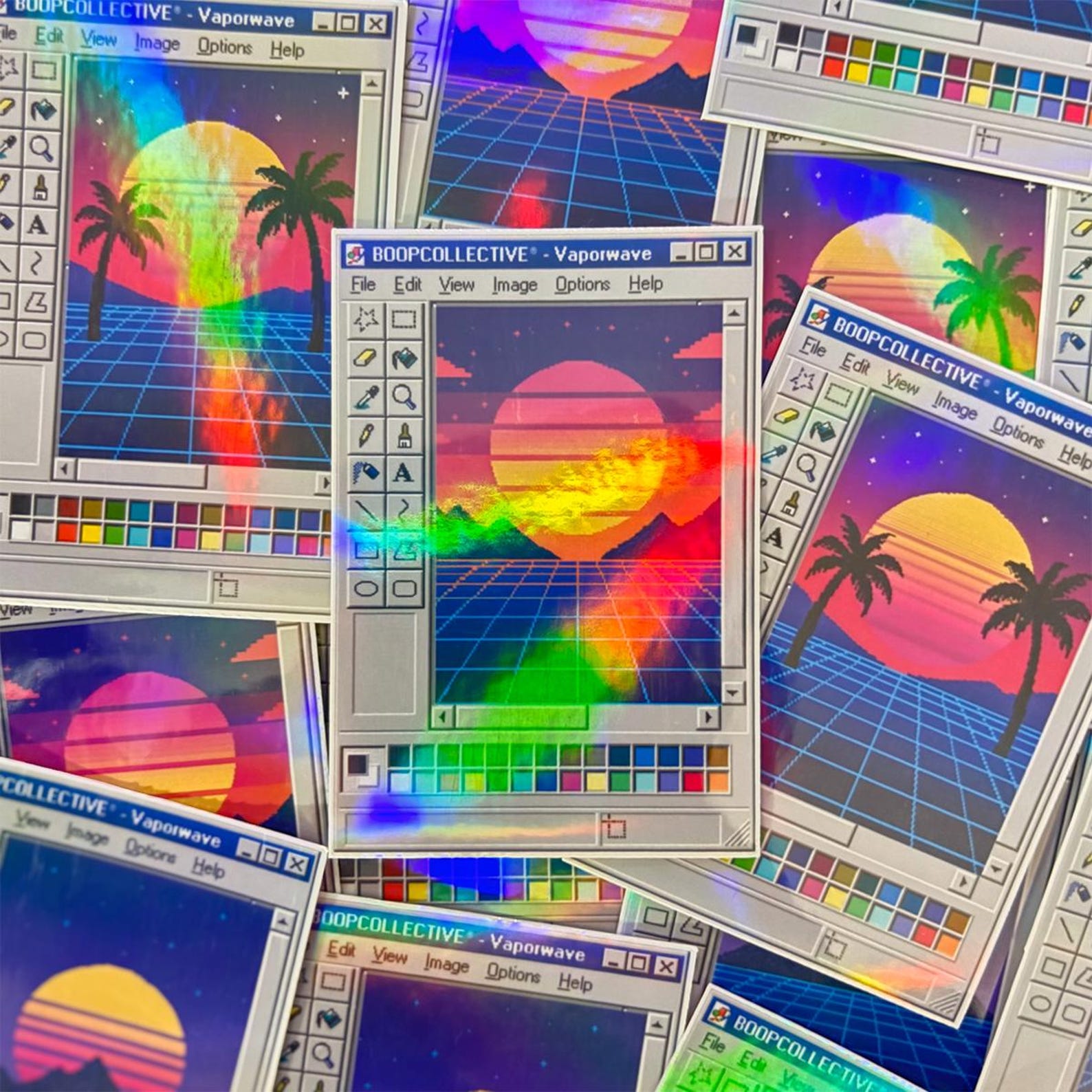 Windows 95 MS Paint Sticker Pack – Vaporwave Pixel Art Scenes – Retro ...