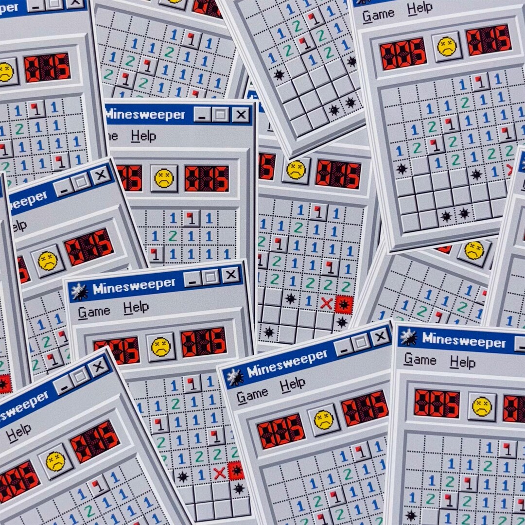 Windows 95 MS Minesweeper Sticker– Retro 90s Computer Vinyl Decal – Y2K ...