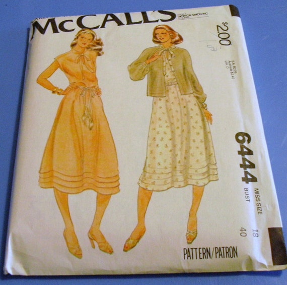 Items similar to Vintage 1979 Dress and Unlined Jacket Pattern 6444 on Etsy