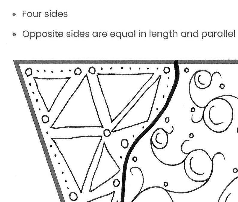 Parallelogram Zentangle Coloring Page PDF Download Printable - Etsy