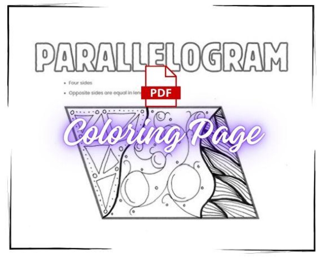 Parallelogram Zentangle Coloring Page PDF Download Printable - Etsy