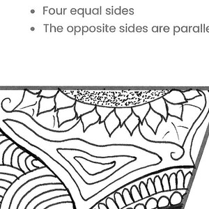 Rhombus Zentangle Coloring Page PDF Download Printable - Etsy