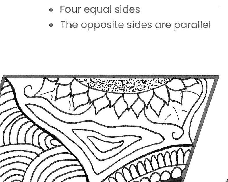 Rhombus Zentangle Coloring Page PDF Download Printable - Etsy