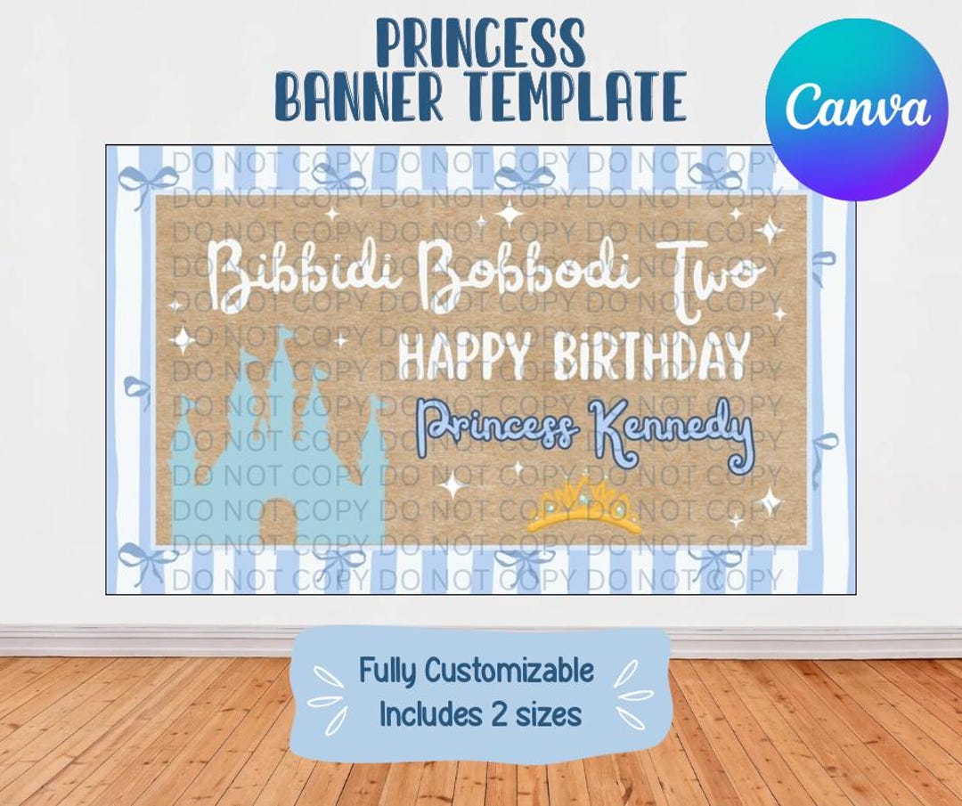 Editable Banner Mockup Digital Download Princess Birthday - Etsy