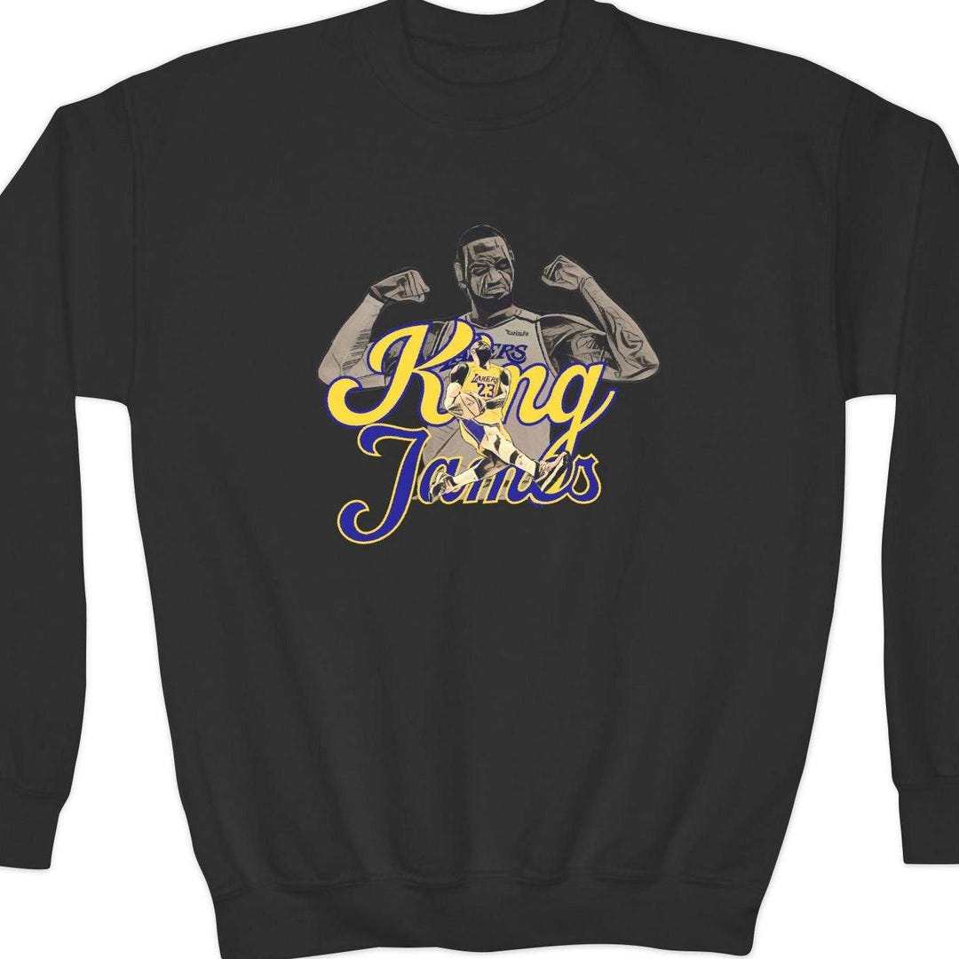 Lebron James Youth Crewneck Sweatshirt; Los Angeles Lakers Star Player ...