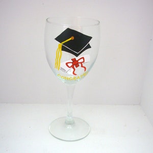Handpainted Graduation Wine Glass , Graduation Wine Glass, Personalized ...