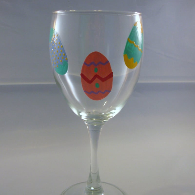 Easter Wine Glass - Etsy