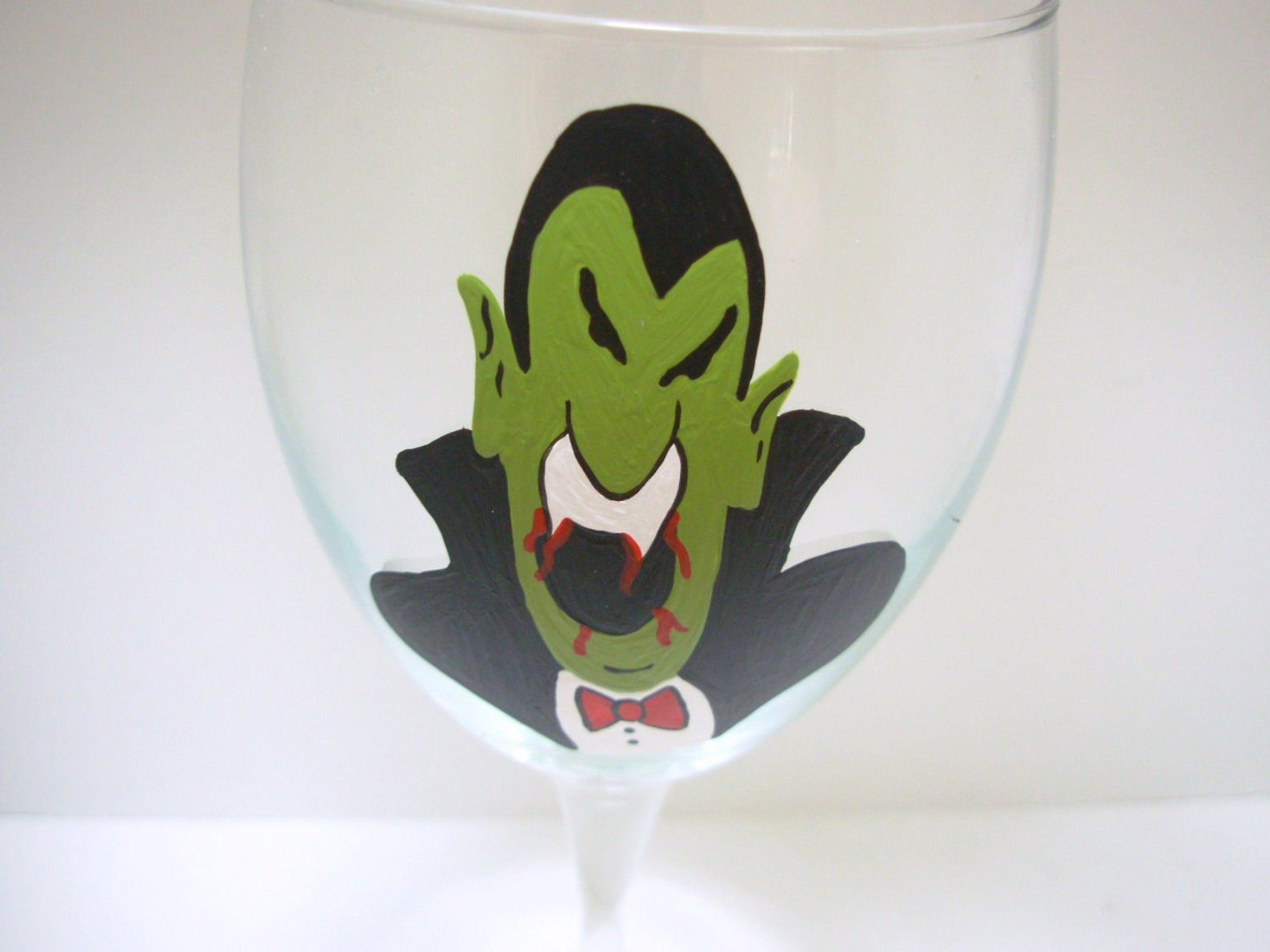Halloween Wine Glass ,vampire Wine Glass, Handpainted Wine Glass ...