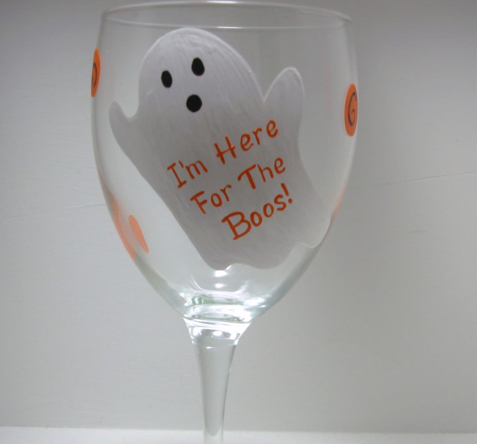 Handpainted Ghost Halloween Wine Glass.personalized Glass - Etsy