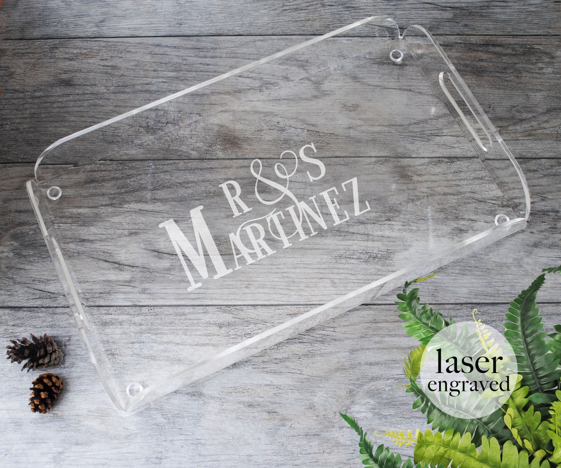 Monogrammed Acrylic Tray Monogram Tray Rectangle Butler Tray - Etsy
