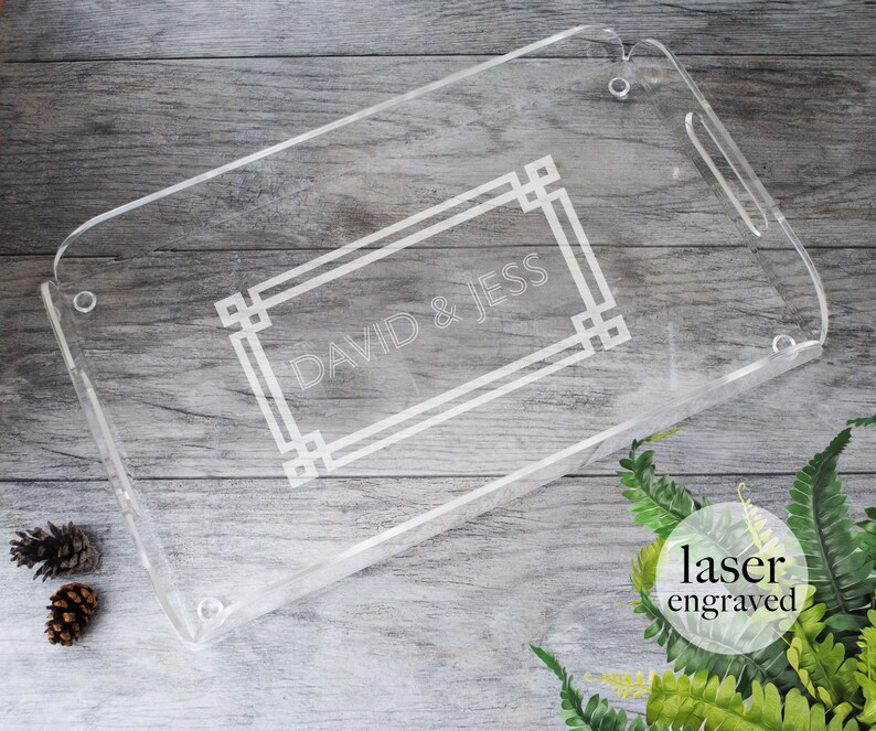 Monogrammed Acrylic Tray Monogram Tray Rectangle Butler Tray - Etsy