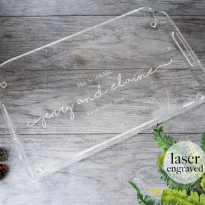 Monogrammed Acrylic Tray, Monogram Tray, Rectangle Butler Tray 16" X 10 ...