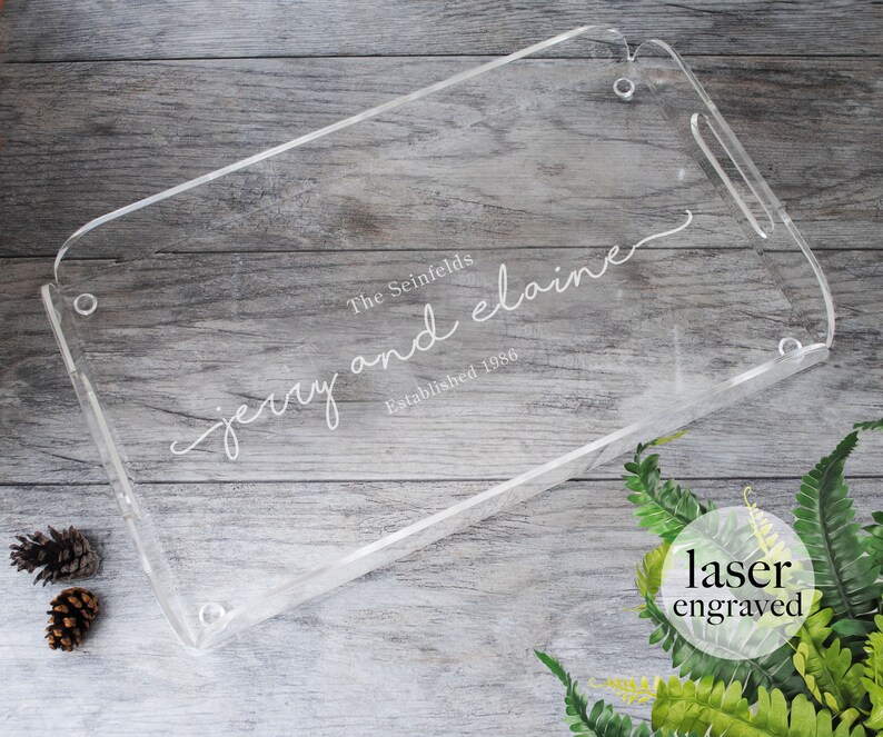 Monogrammed Acrylic Tray Monogram Tray Rectangle Butler Tray - Etsy