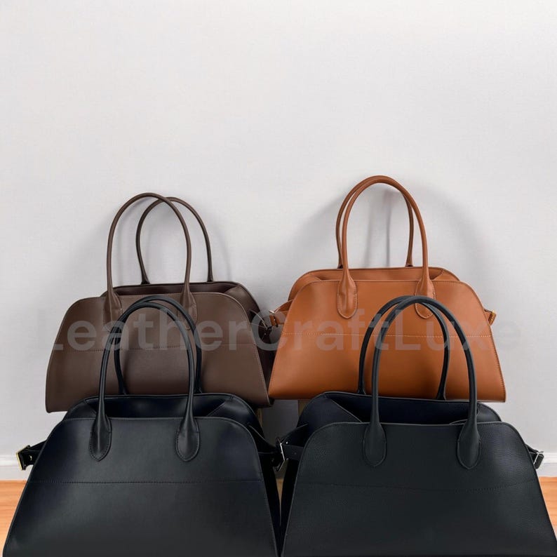 Leather Work Tote Bag: Large Designer Handbag, Crossbody Option - Etsy