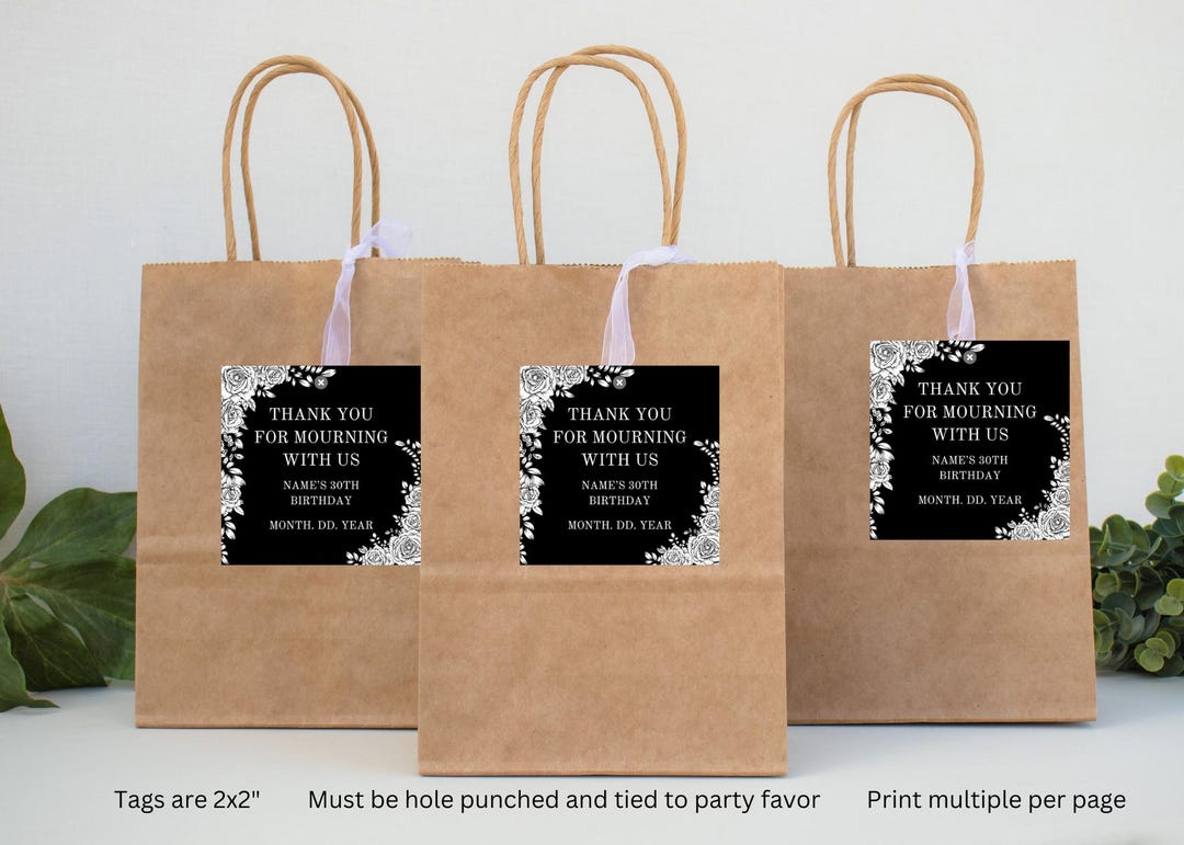 RIP to My Twenties Favor Tags: Funeral 30th Birthday (digital Download ...