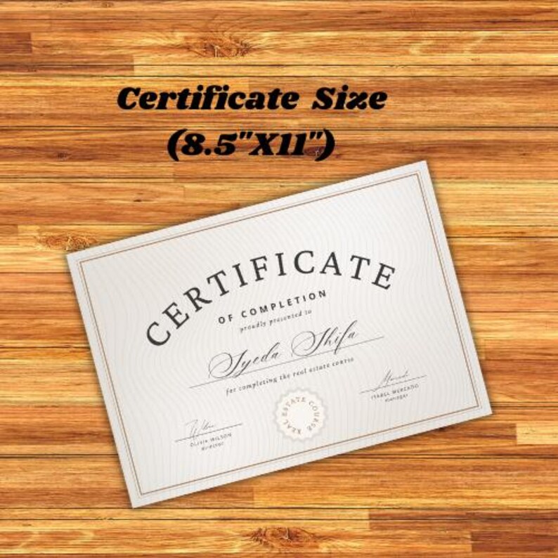 Editable Training Certificate Template, Certificate of Completion ...