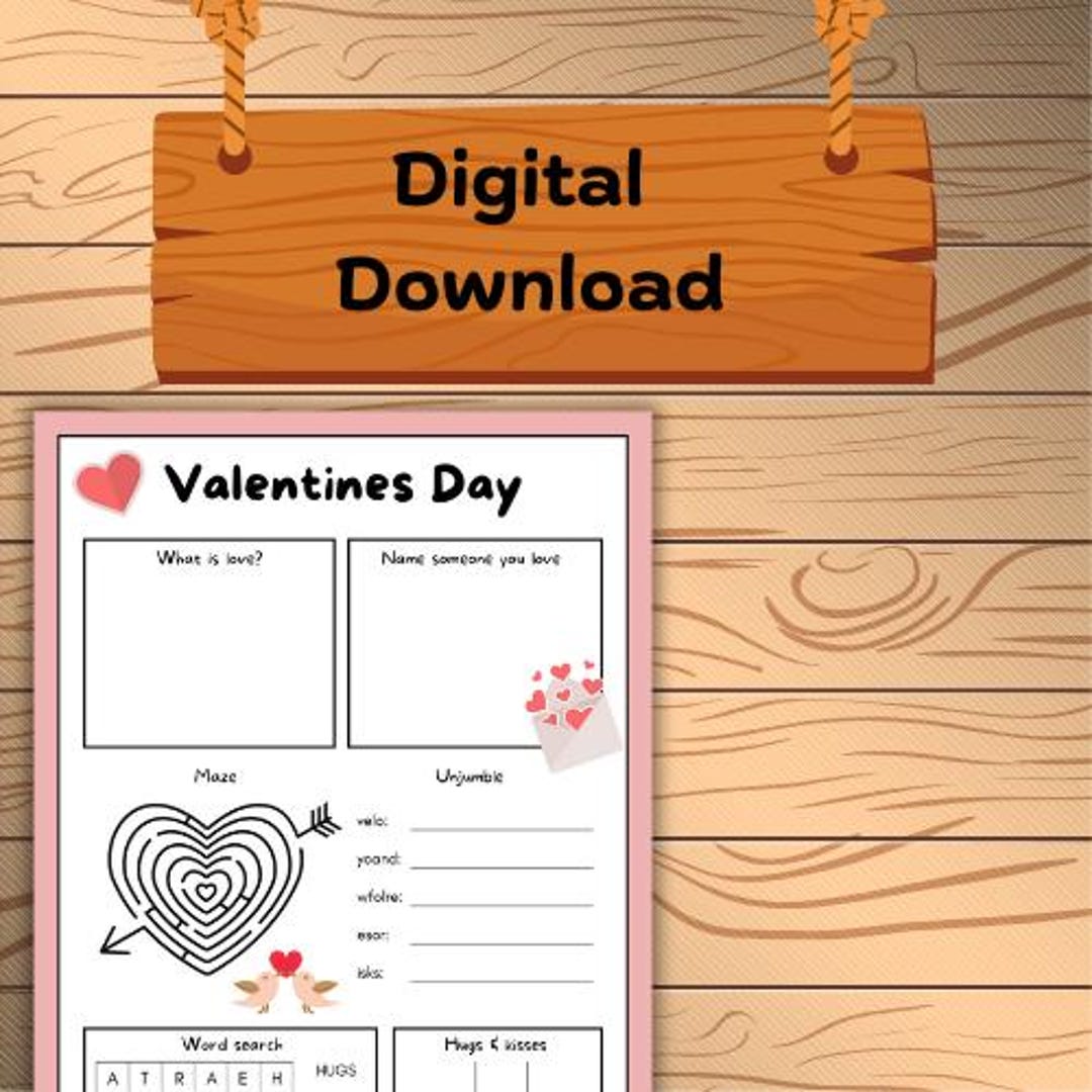 Valentine's Day Couple Activity Kit - Printable Tic Tac Toe, Maze ...