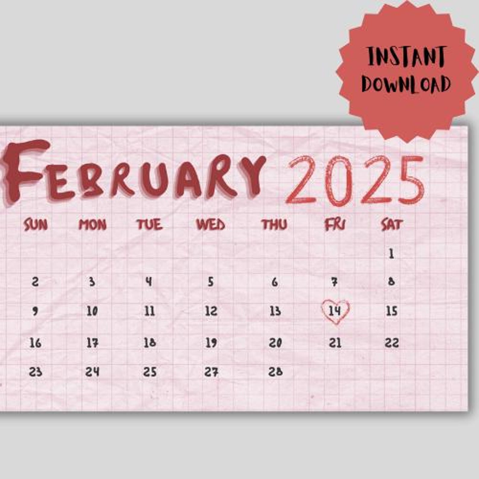 February 2025 Calendar With Holidays, Sunday & Monday Start, Minimal ...