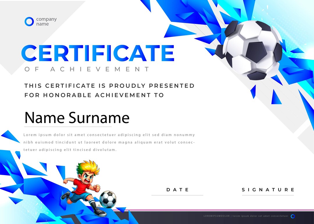 Editable Sports Certificate Template | Printable Sports Certificate ...