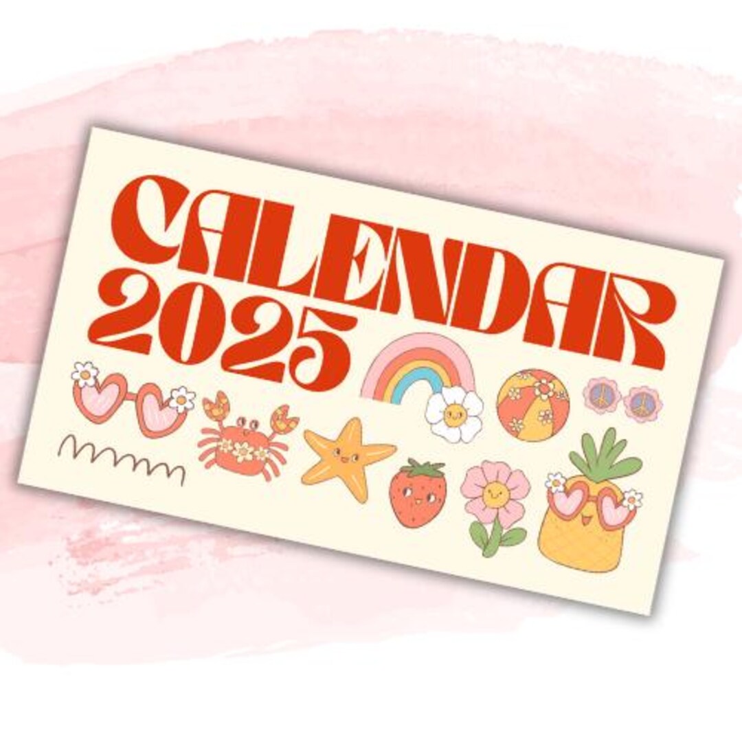 2025 Calendar Printable, Cute Kids Calendar 2025, Wall Calendar PDF ...