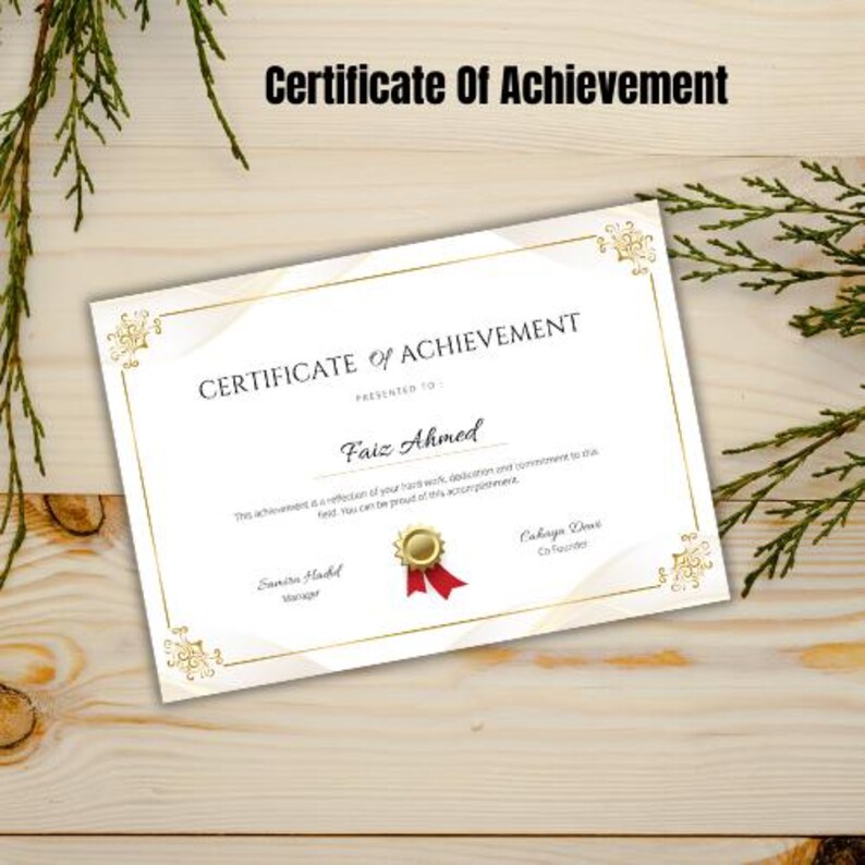 Certificate of Achievement Professional Template Gold Border ...
