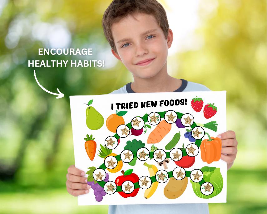 Reward Chart for Picky Eaters, Healthy Eating Rewards, Try New Foods ...