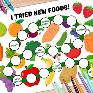 Reward Chart for Picky Eaters, Healthy Eating Rewards, Try New Foods ...