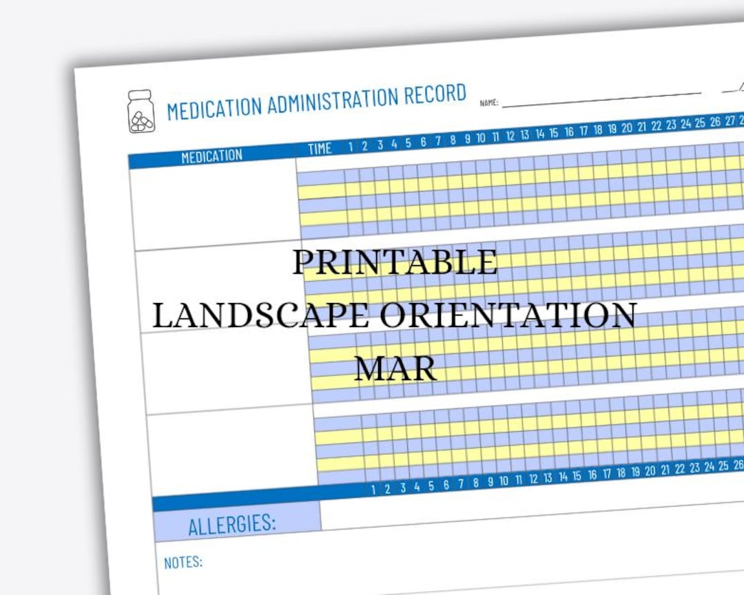MAR | Medication Administration Record | Printable Medicine Record ...