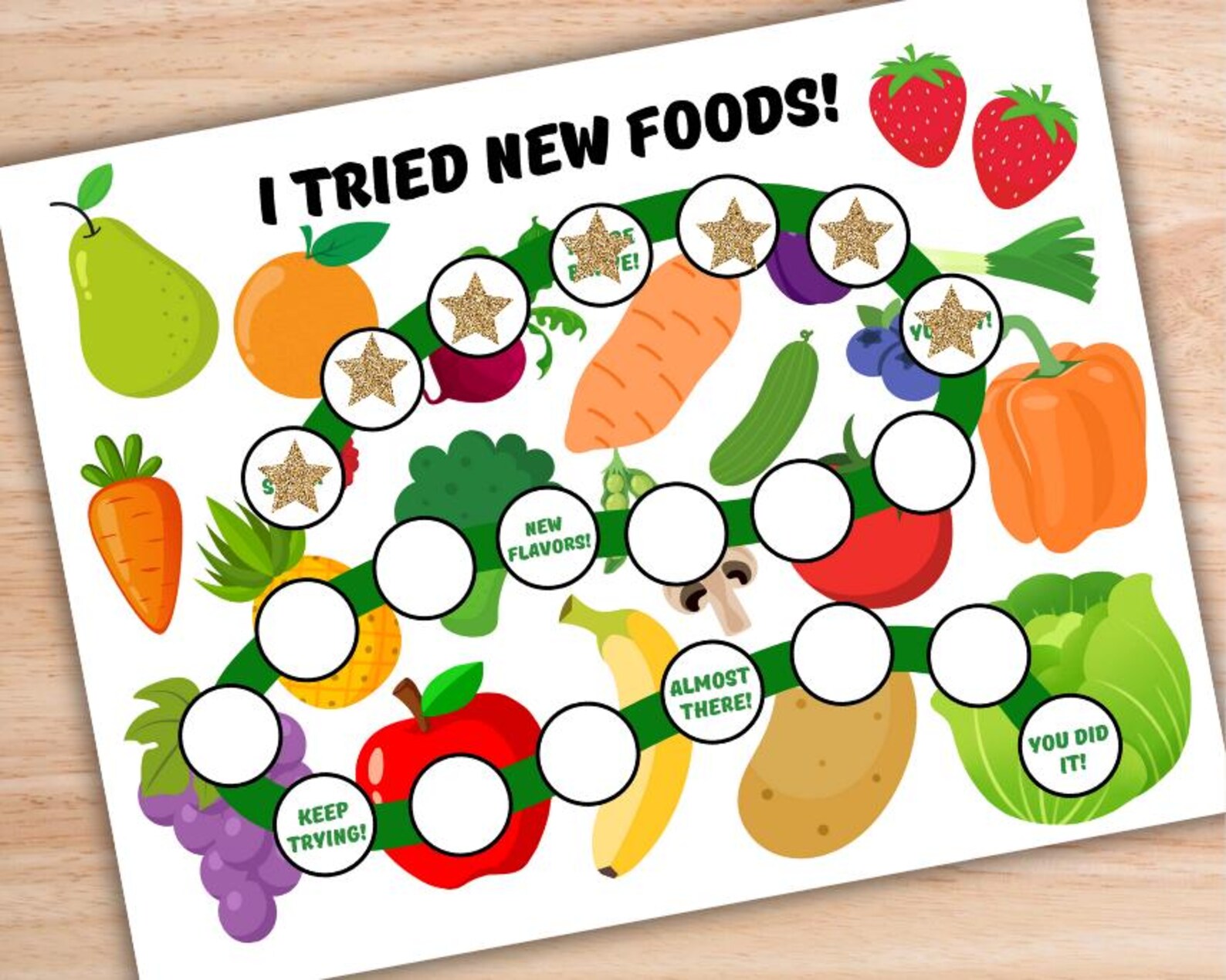 Reward Chart for Picky Eaters, Healthy Eating Rewards, Try New Foods ...