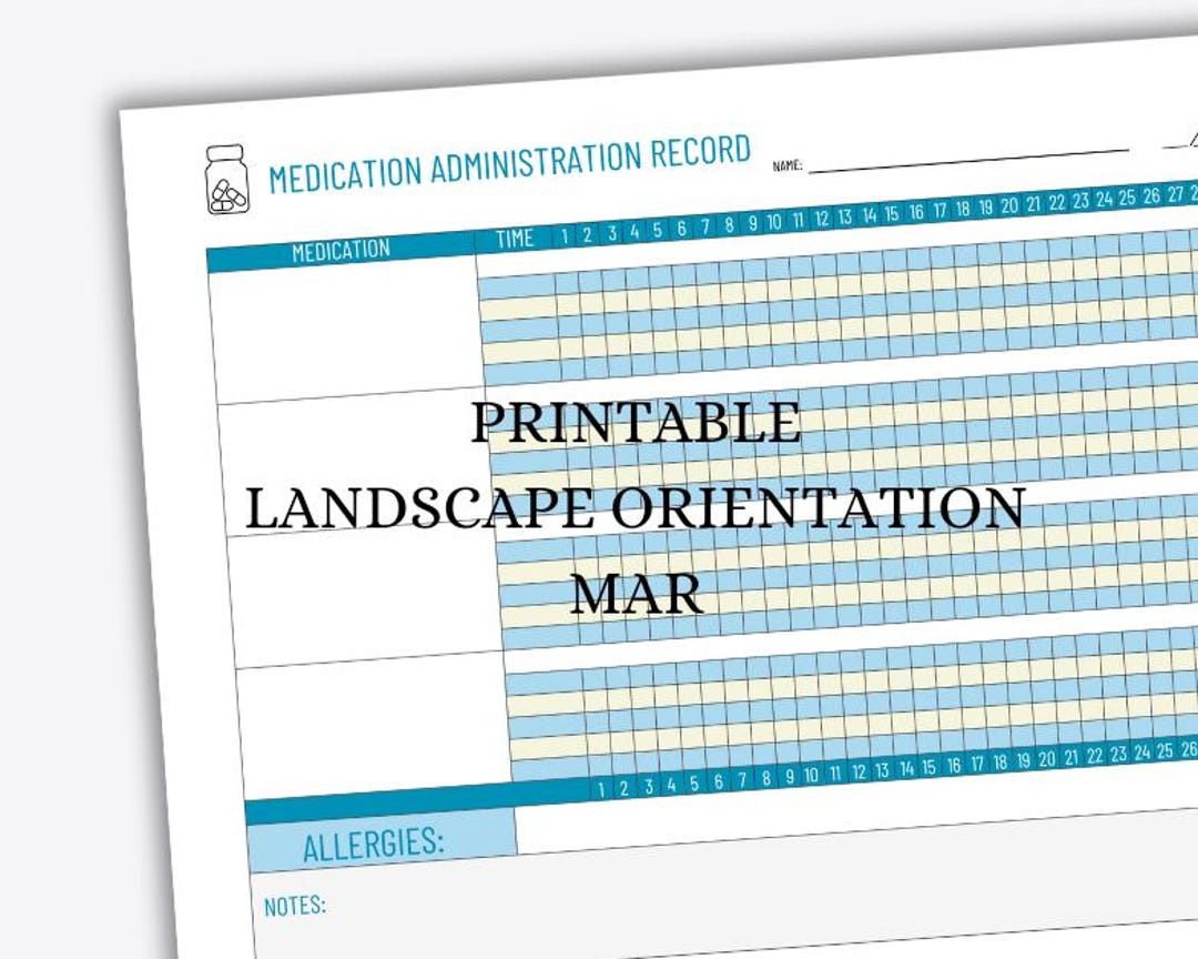 MAR | Medication Administration Record | Printable Medicine Record ...