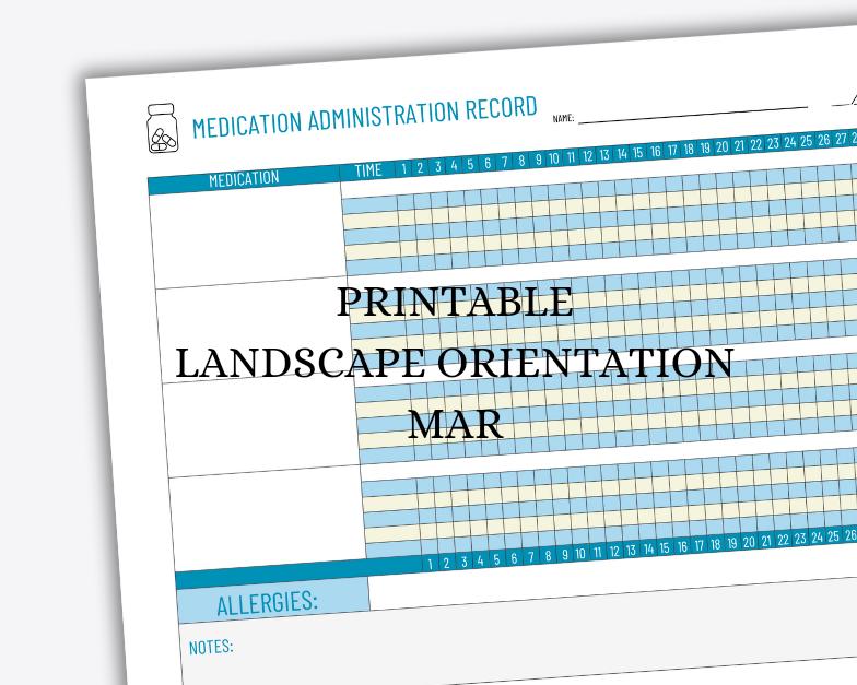 MAR | Medication Administration Record | Printable Medicine Record ...