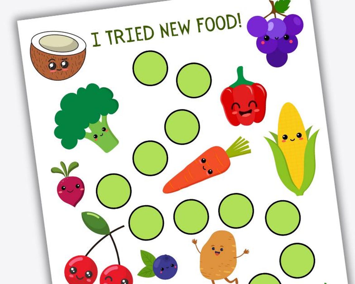 Reward Chart for Picky Eaters, Healthy Eating Rewards, Try New Foods ...